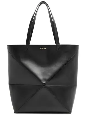Loewe Puzzle Large Leather Tote - Black