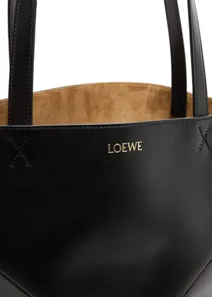 Loewe Puzzle Large Leather Tote - Black