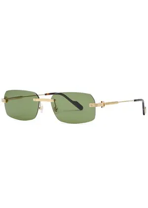 CARTIER Rectangle-frame Sunglasses - Gold