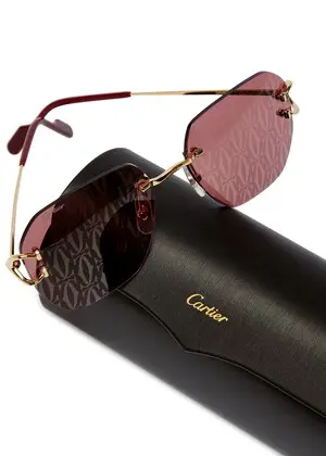 Cartier Signature C De Printed Rimless Sunglasses