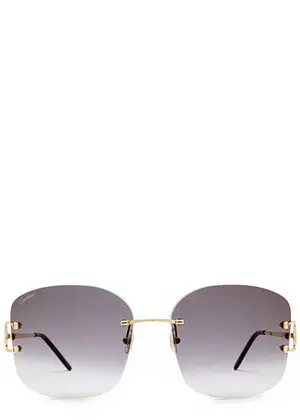 Cartier Signature C De Rimless Sunglasses - Gold