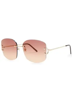CARTIER Signature C De Rimless Sunglasses - Pink