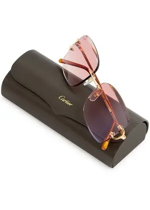 Cartier Signature C De Rimless Sunglasses - Gold