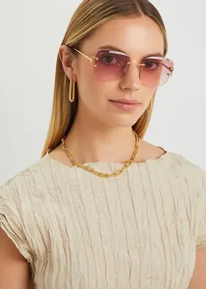 Cartier Signature C De Rimless Sunglasses - Gold