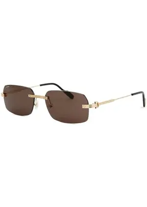 Cartier Première De Rimless Sunglasses - Gold