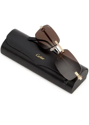 Cartier Première De Rimless Sunglasses - Gold