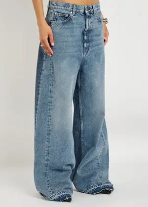 Stella McCartney Panelled Wide-leg Jeans - Denim