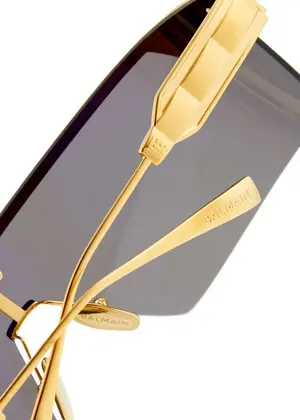 Balmain Rimless Wrap-around Sunglasses