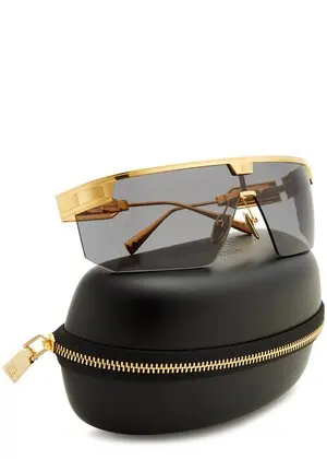 Balmain Rimless Wrap-around Sunglasses