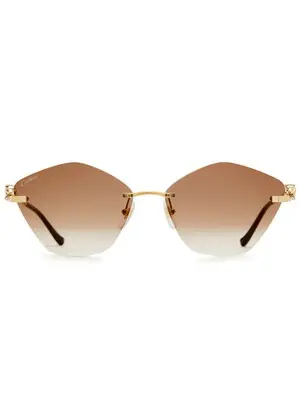 CARTIER Rimless Hexagon-frame Sunglasses