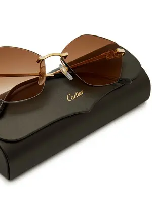 CARTIER Rimless Hexagon-frame Sunglasses