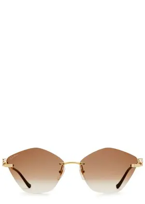 Cartier Rimless Hexagon-frame Sunglasses