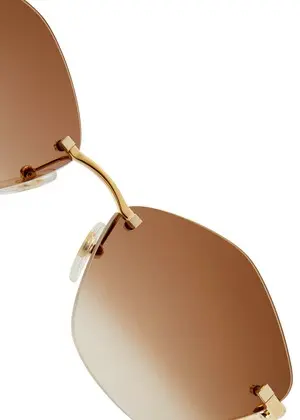 Cartier Rimless Hexagon-frame Sunglasses