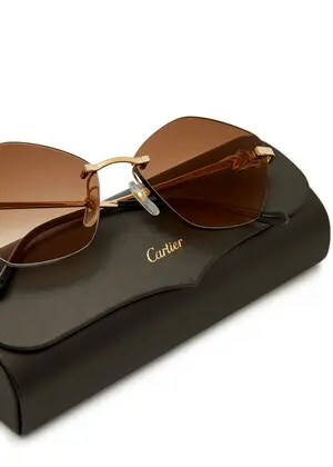 Cartier Rimless Hexagon-frame Sunglasses