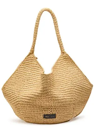 Khaite Lotus Medium Raffia Tote