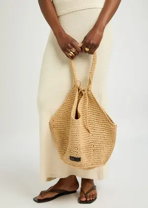 Khaite Lotus Medium Raffia Tote
