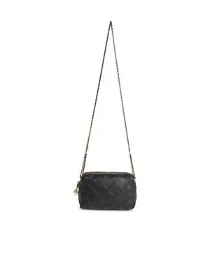 Tory Burch Fleming Mini Leather Crossbody Bag - Black