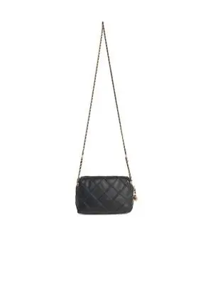 Tory Burch Fleming Mini Leather Crossbody Bag - Black
