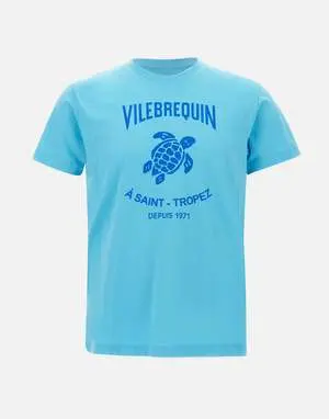 Vilebrequin Portisol Cotton T Shirt In Turquoise