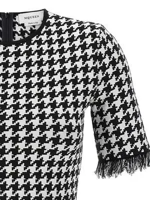 Alexander McQueen Houndstooth Jacquard Mini Dress