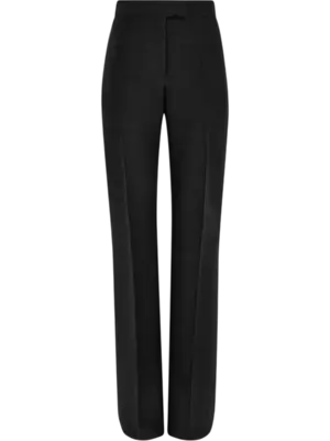 FERRAGAMO Wool Faille Trousers - Black