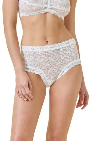 PAPINELLE Lace High Waist Briefs - Ivory