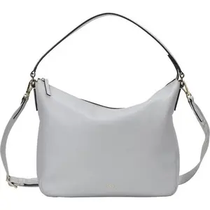 BOSS Alyce Leather Hobo Bag - Light/ Pastel Grey