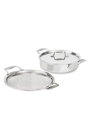 ALL-CLAD D5 4-quart Sauteuse With Splatter Guard Lid - Silver