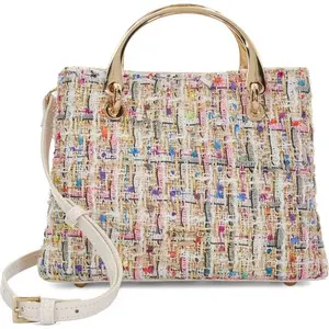 Dune London Tweed Top Handle Bag With Gold Tone Hardware