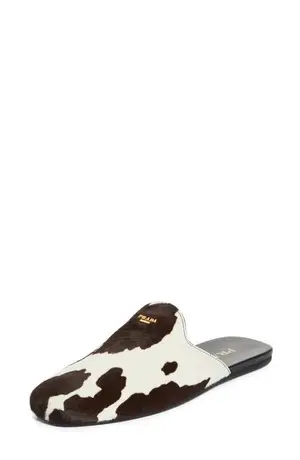 Prada Calf Hair Mule - Bianco/ Moro