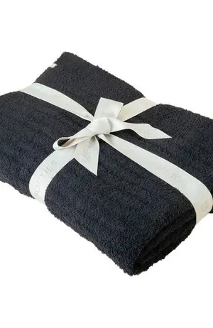 SOFTIES Ultra-soft Solid Rib Marshmallow Blanket - Black