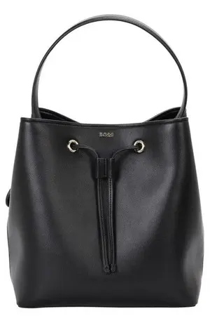 BOSS Liriel Faux Leather Bucket Bag - Black