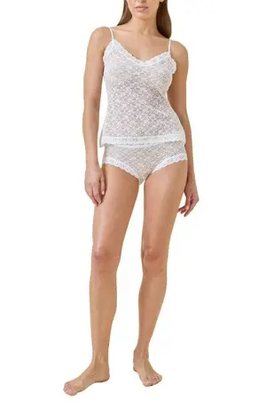 PAPINELLE Sheer Lace Cami - Ivory