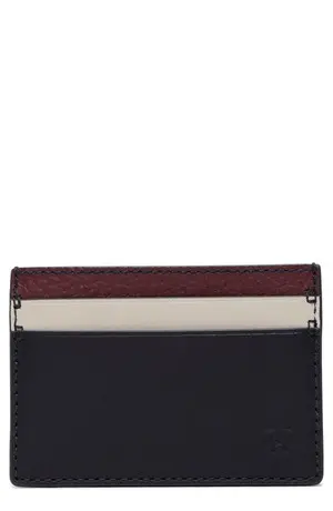 Brooks Brothers Portland Colorblock Leather Card Case - Other Navy