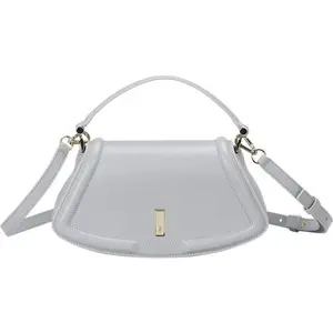 BOSS Medium Ariell Leather Shoulder Bag - Light Grey