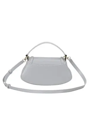 BOSS Medium Ariell Leather Shoulder Bag - Light Grey