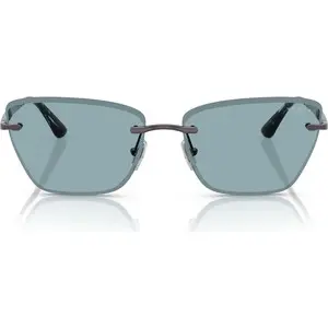 VOGUE 59mm Rimless Cat Eye Sunglasses - Blue