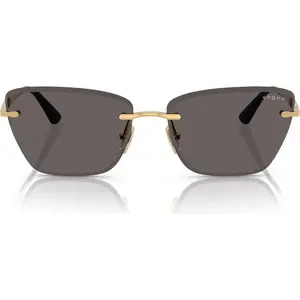 VOGUE 59mm Rimless Cat Eye Sunglasses - Gold