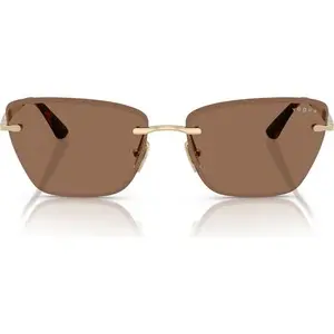VOGUE 59mm Rimless Cat Eye Sunglasses - Pale Gold