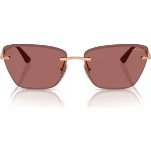 VOGUE 59mm Rimless Cat Eye Sunglasses - Rose Gold