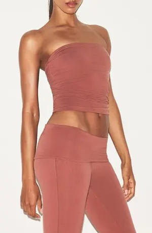 SKIMS Stretch Cotton Jersey Tube Top - Redwood