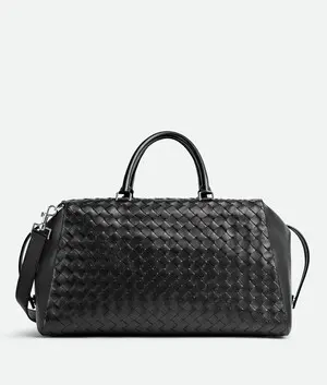 BOTTEGA  VENETA Intrecciato Leather Weekender - Black