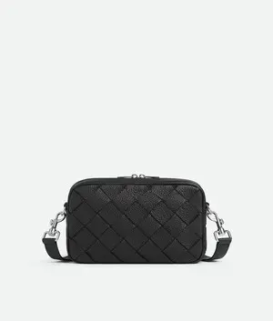Bottega Veneta Small Intrecciato Camera Bag - Black