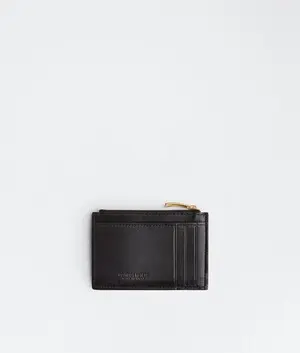 Bottega Veneta Cassette Zippered Card Case - Black