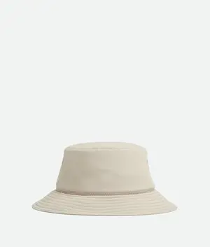 BOTTEGA  VENETA Washed Tech Nylon Bucket Hat Grey Putty