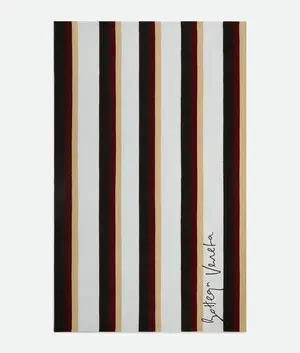 BOTTEGA  VENETA Stripe Jacquard Beach Towel - Cloud/fondant/lava