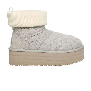 UGG Classic Mini Felted Platform Boots - Grey