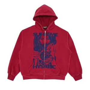 Supreme X Hysteric Glamour Thermal Lined Zip Up Hooded Sweatshirt - Red