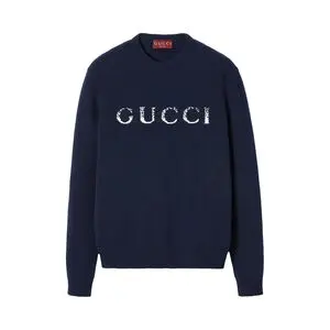 Gucci Logo Intarsia Crewneck Knit Sweater