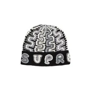 Supreme Yarn Appliqué Beanie - Black